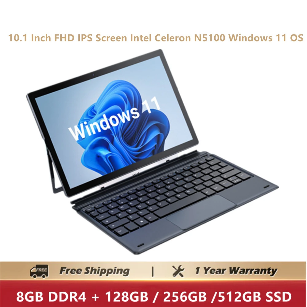 Original T10 Windows 11 Tablet Computador Portátil Portátil 2 Em 1 Intel Celeron N5100 8gb Ddr4 ...