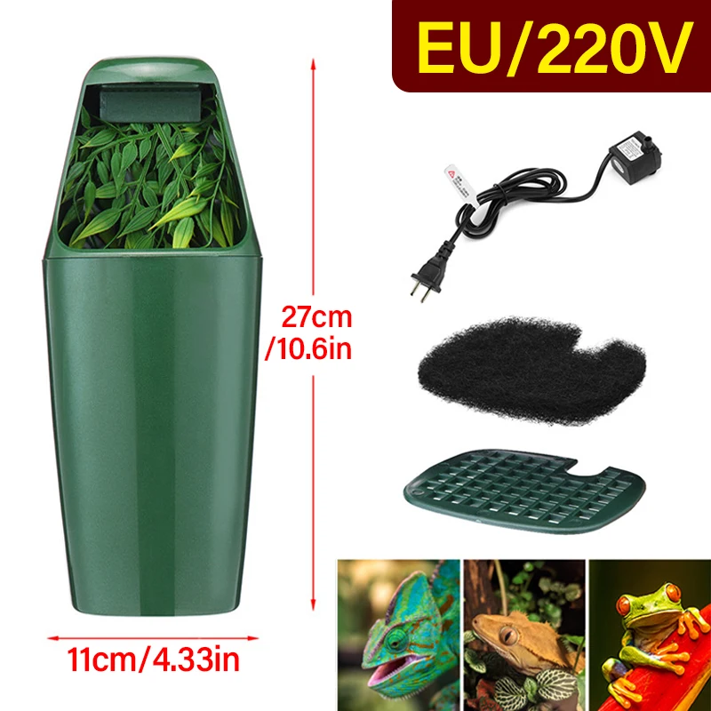 Reptile-Drinking-Water-Filter-Fountain-Automatic-Feeding-ABS-Dispenser ...