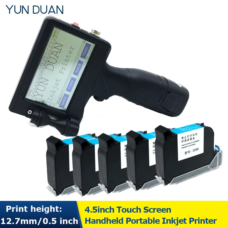 Handheld Touch Screen Inkjet Printer Laser Coder Label Print Machine 600dpi 12.7mm Usb Qr Code ...