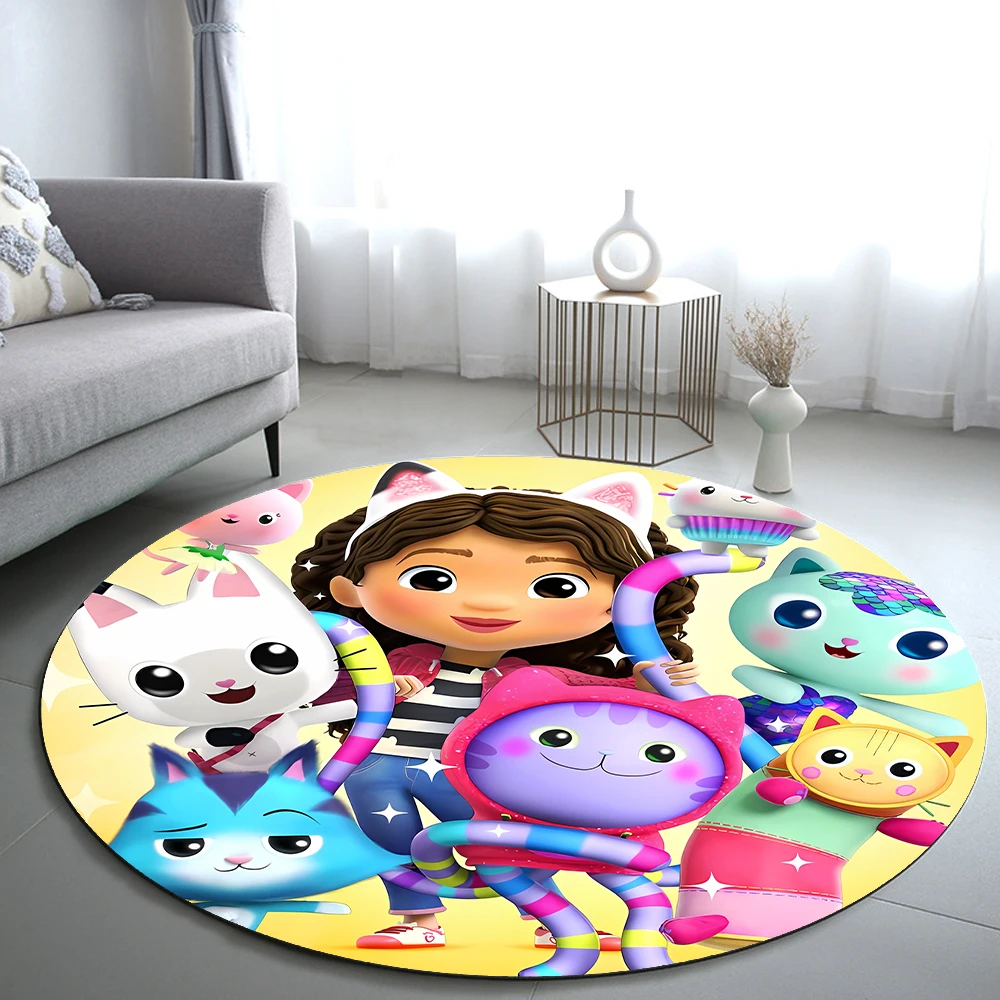 Gabby Dollhouses Cute Circular Carpet Living-Room Kid Room Anime Rug ...