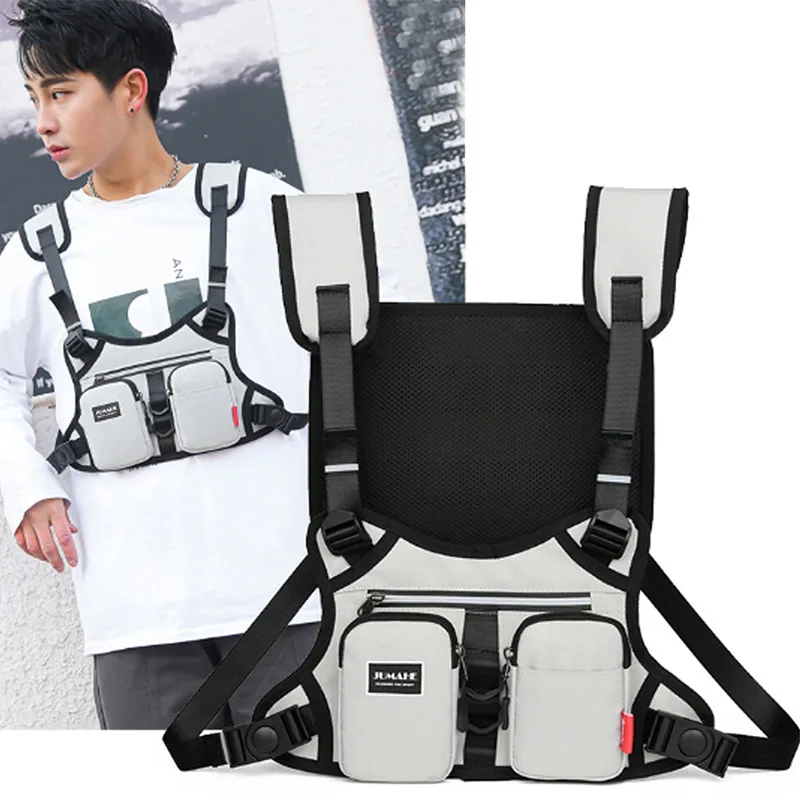 Functional-Chest-Bag-For-Men-Trend-Reflective-Bullet-Hip-Hop-Vest ...