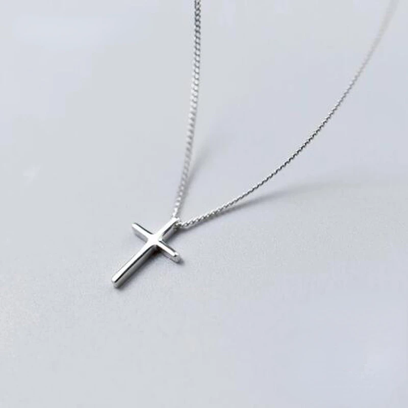 925-Sterling-Silver-Female-Cross-Pendants-Dropshipping-Smooth-Cross ...