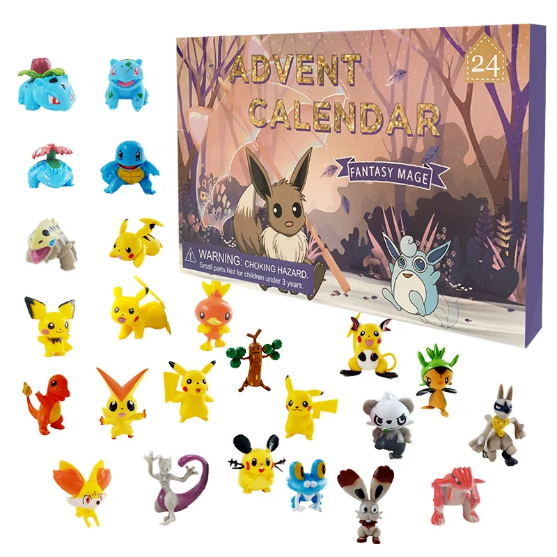 In stock 24Pcs Pokemon Advent Calendar Box 2024 big Pikachu Anime ...