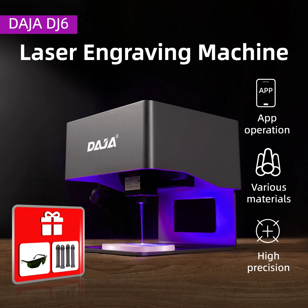 DAJA Laser Engraver CNC DIY DJ6 Laser Engraving Machine 3000mw Fast Mini Logo Mark Printer ...