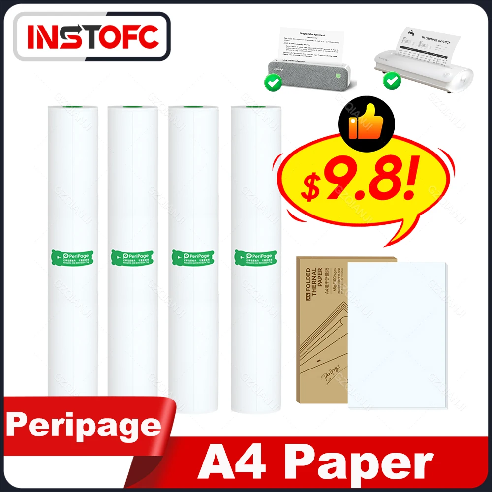 Peripage-Original-Thermal-Paper-for-A40-F1S-Printer-A4-210mm-Fax ...
