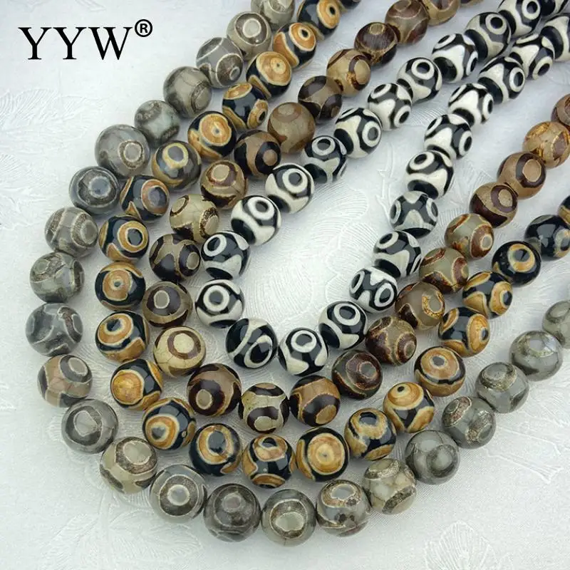 Vintage-One-Eye-Natural-Tibetan-Agate-Dzi-Beads-Sold-By-Strand-8mm-10mm ...