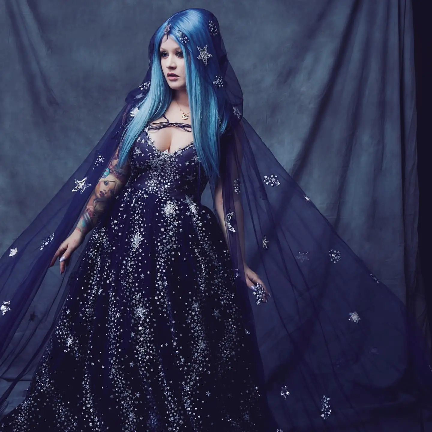 Blue Gothic Prom Dresses