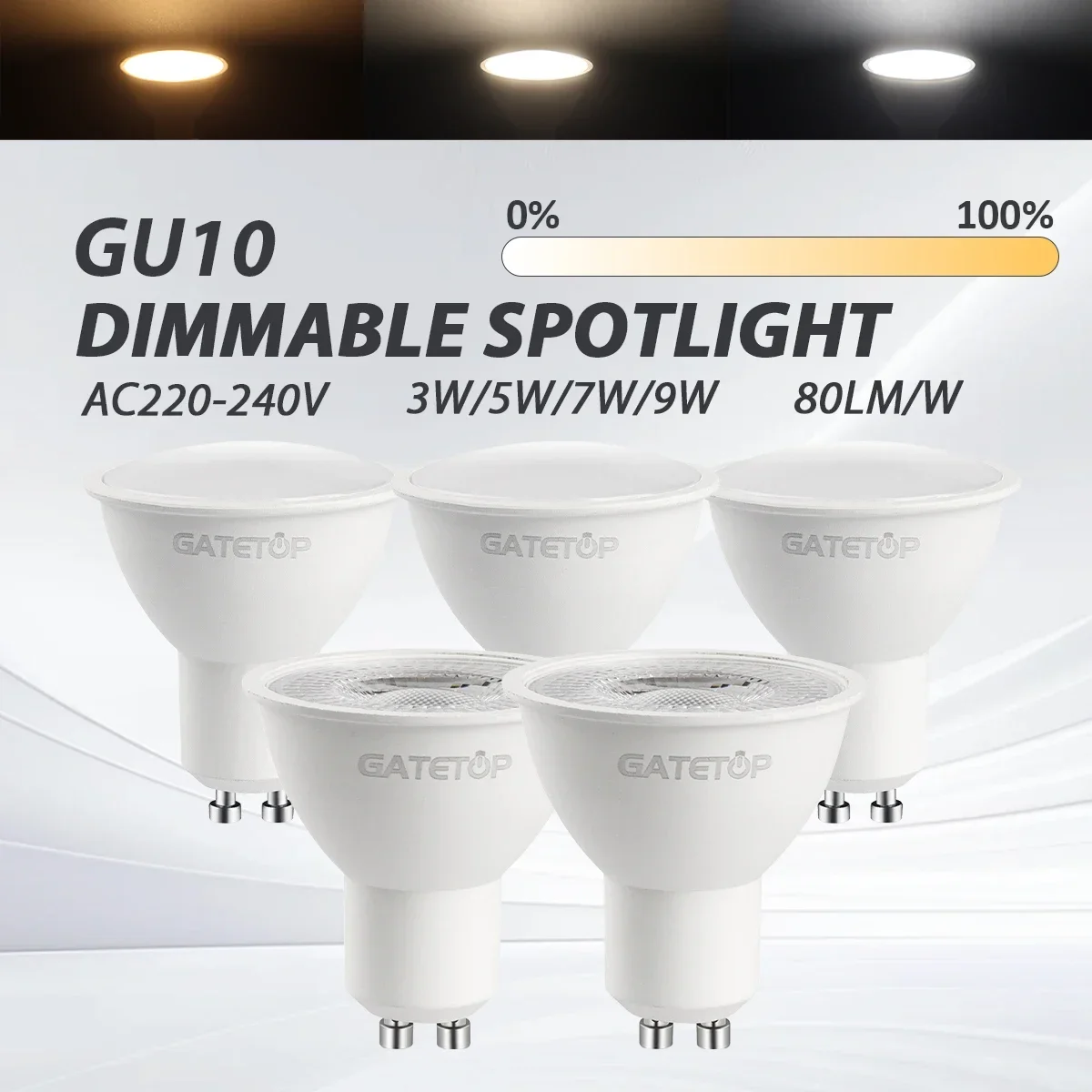 1-20pcs GU10 LED Bulb Dimmable 220V 3W 5W 9W,50W Halogen Replacement ...