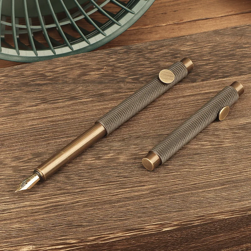 Vintage-Brass-Mini-Pocket-Portable-Fountain-Pen-Short-Style-Student ...