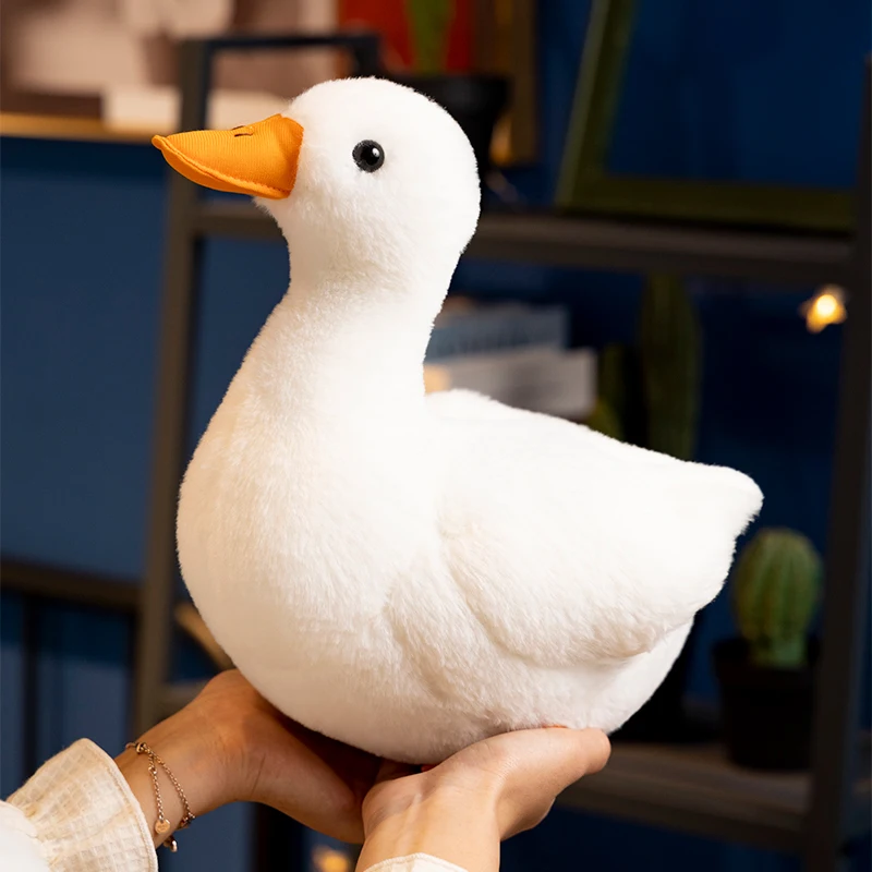 25cm Kawaii Lifelike Call Duck Plush Toy Realistic Cute White Ducks ...