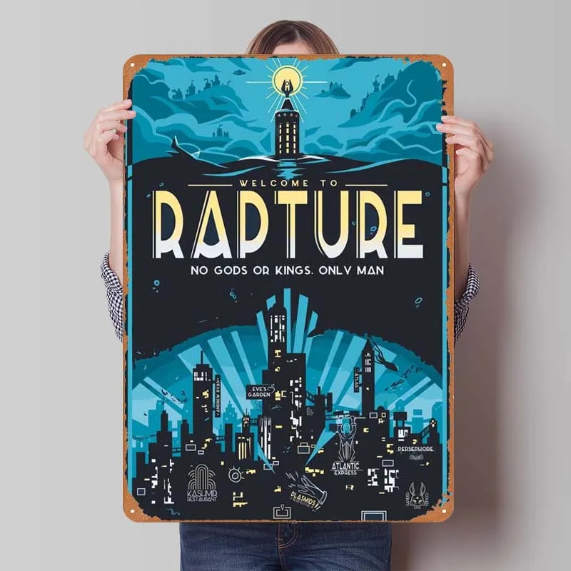 Tinplate-Sign-Wall-Art-Decor-Bioshock-Rapture-Game-Posters-Retro-Metal ...