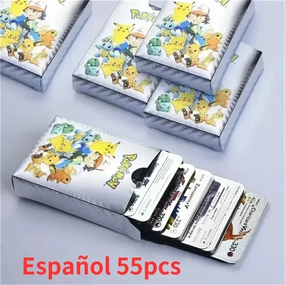 2024 Cards Metal Gold Silver Vmax GX Card Box Mewtwo Pikachu Rare ...