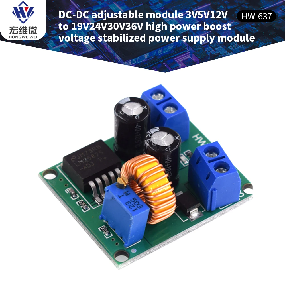 Dc-dc Adjustable Boost Module Step Up Power Module 3v 5v 12v To 19v 24v ...