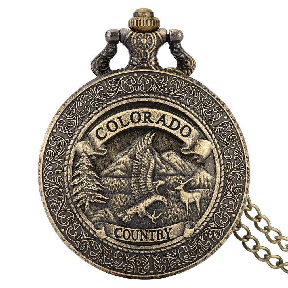 Vintage Bronze Handsome Eagle Carved Quartz Sport Pocket Watch German ...