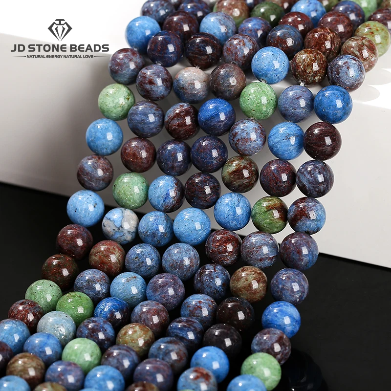 4 6 8 10mm Natural Blue Stone Bead Round Loose Spacer Gemstone Bead ...