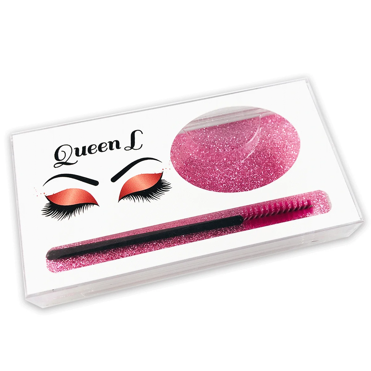 Wholesale 25MM Mink Lashes Box Case Big Plastic Sliding Clear Custom ...