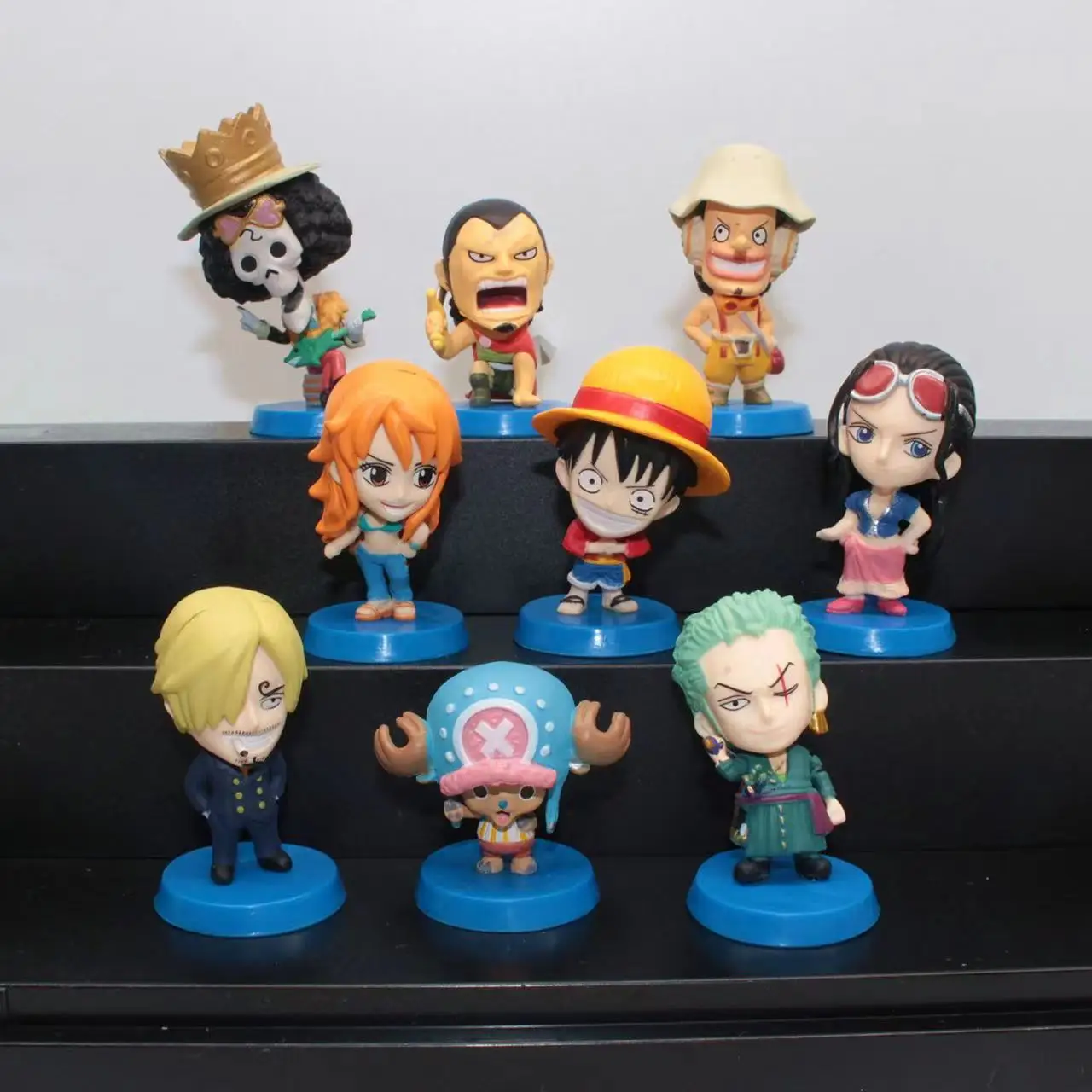 9/12Pcs/Set One Piece Anime Nami Luffy Zoro Robin Franky Q Version WCF ...