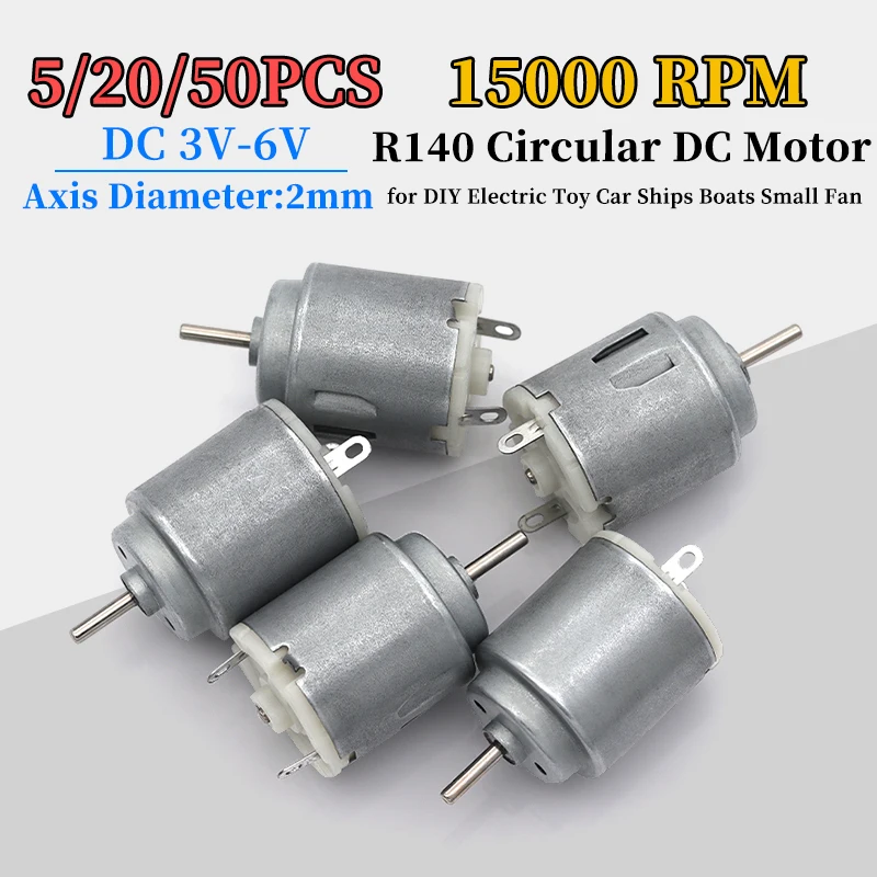 5/20/50 Peças Motor DC R140 3V-6V 15000 RPM para Carro Elétrico DIY ...