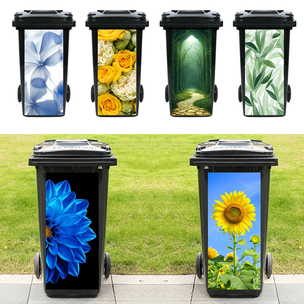 INS-Flower-Printed-Outdoor-Trash-Sticker-Waterproof-Vinyl-PVC-Green ...