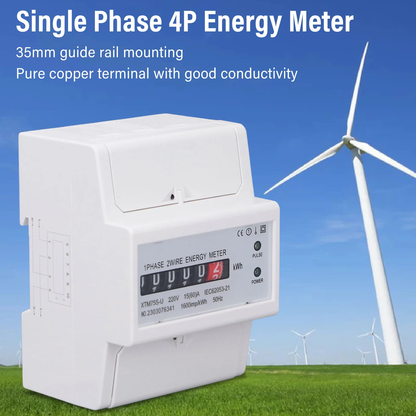 220V-Energy-Meter-DC220V-Single-Phase-Energy-Meter-Digital-Display-4P ...