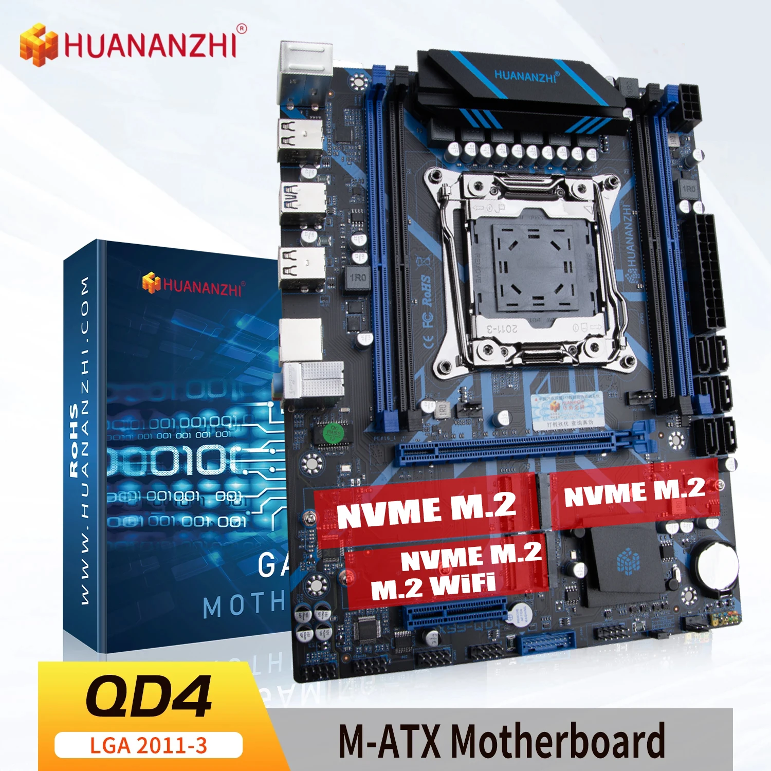 HUANANZHI-X99-Motherboard-QD4-Xeon-LGA2011-3-E5-todas-as-s-ries-DDR4 ...