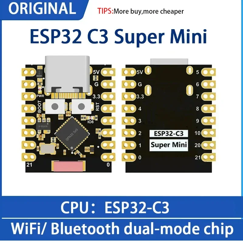 Placa-de-Desenvolvimento-sem-fio-para-Arduino-ESP32-C3-Super-Mini-M ...