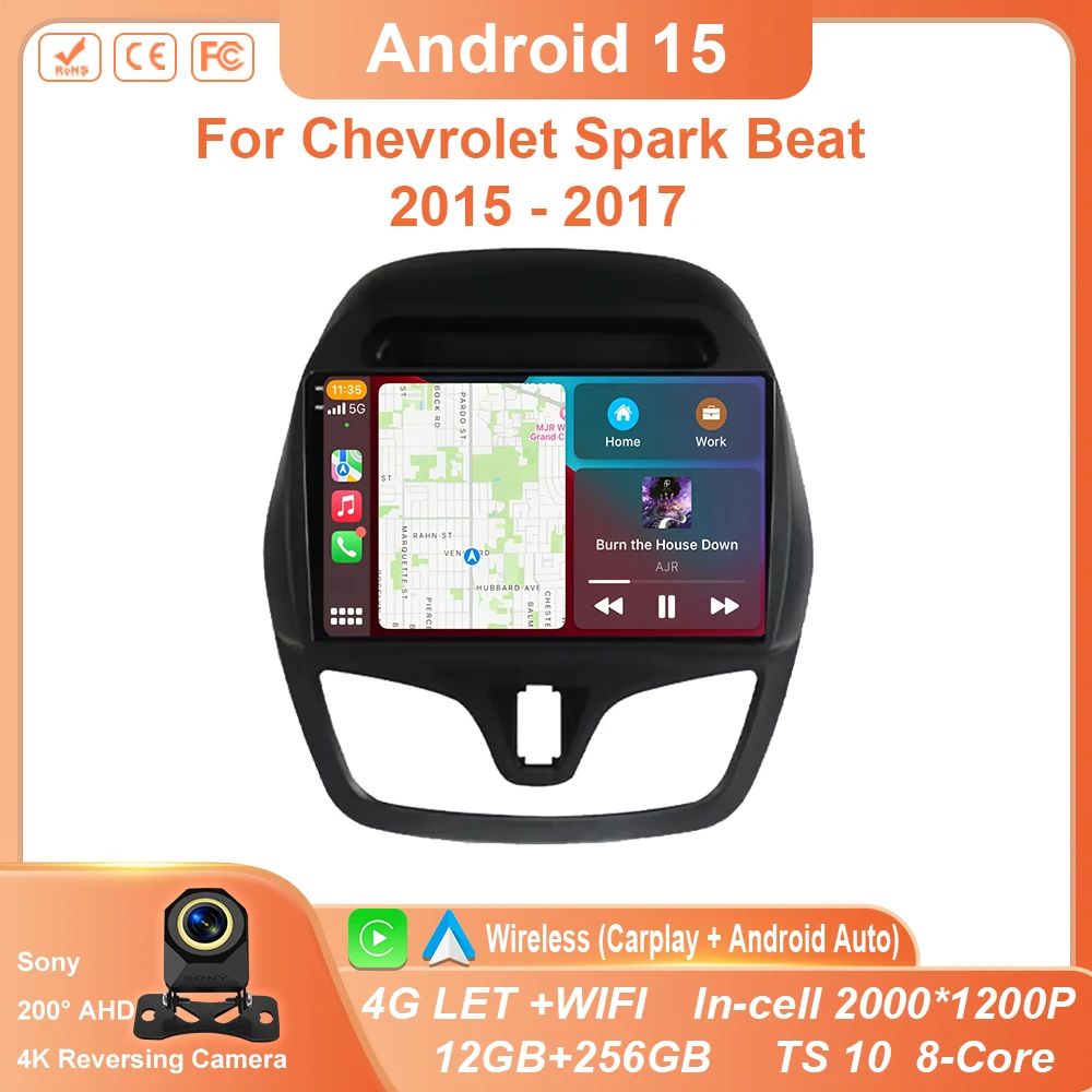 Car Radio Carplay For Chevrolet Spark Beat 2015 - 2017 GPS Navigation ...