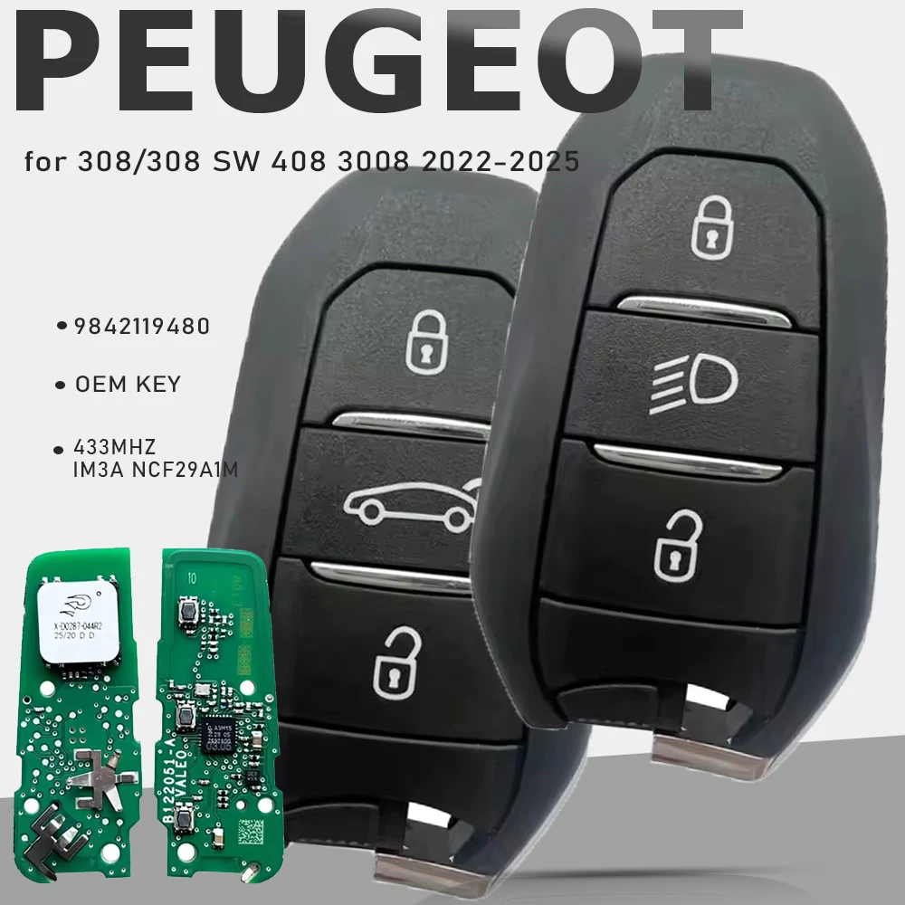 KEYECU Original 9842119480 New Lion Head Smart Key Fob IM3A NCF29A1M ...