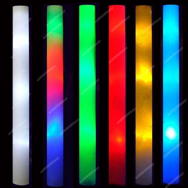 LED Foam Glow Sticks Light Up Sticks Cheer Tube 3 Modes Flashing Glow ...