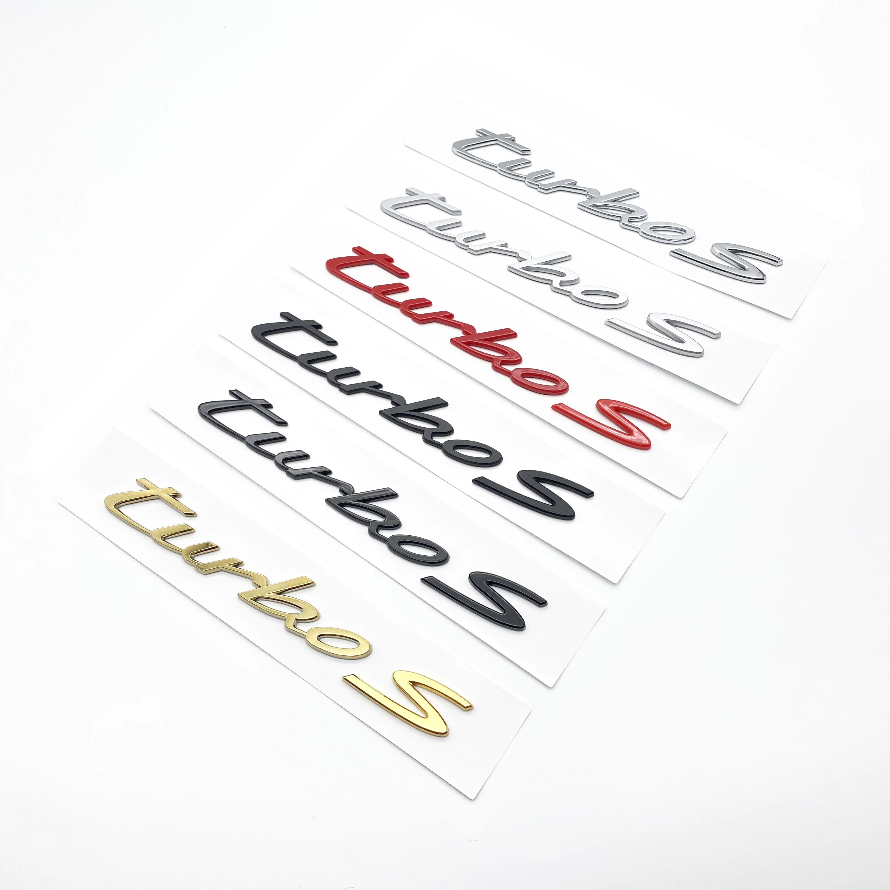 Letters Turbo S Badge ABS Car Rear English Logo Sticker Rear Bumper ...