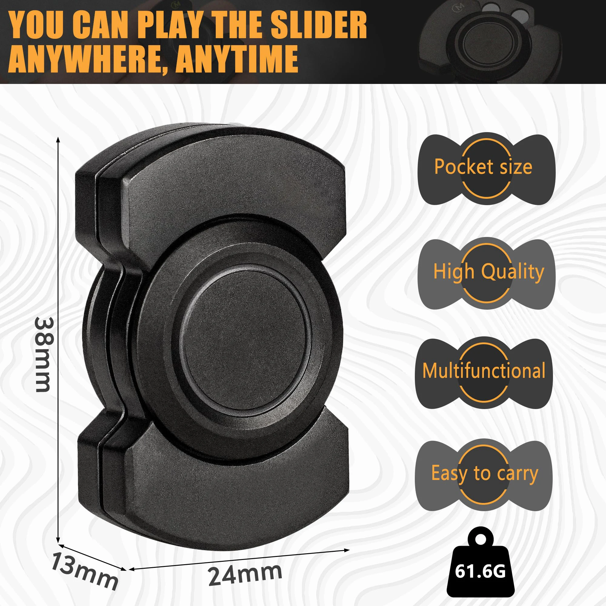 Stainless Steels 3 in 1 Fidget Spinner and Slider Combo with Click ...