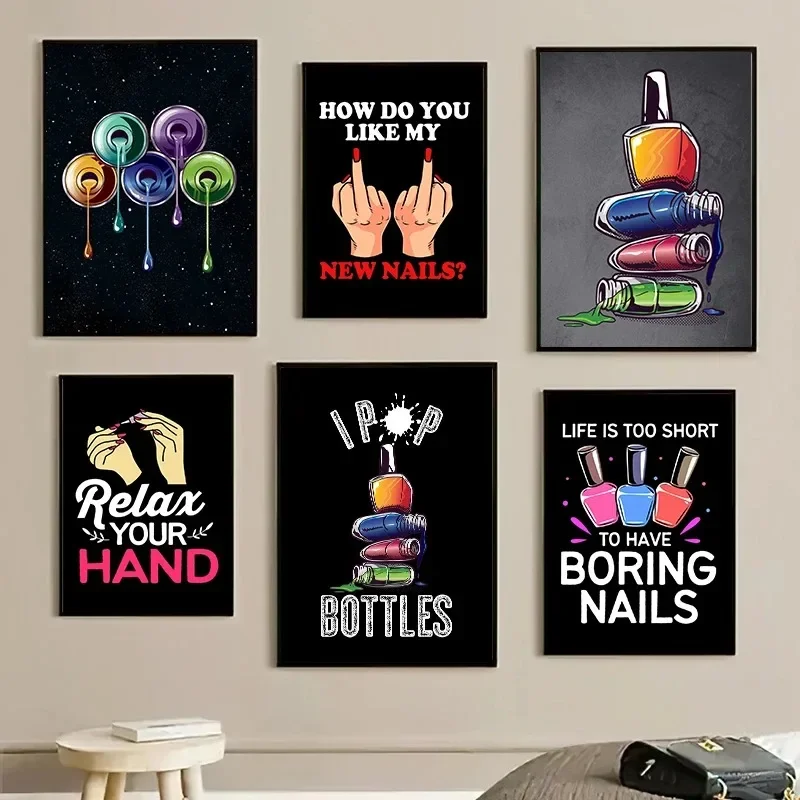 Vintage-Nails-Polish-Bottles-Canvas-Painting-Fashion-Poster-and-Prints ...