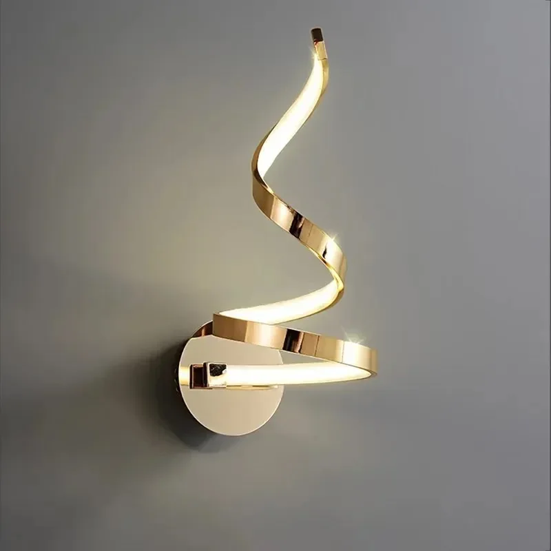 Modern-LED-Wall-Lamp-Minimalist-Spiral-Wall-Light-Curve-Home-Decor ...