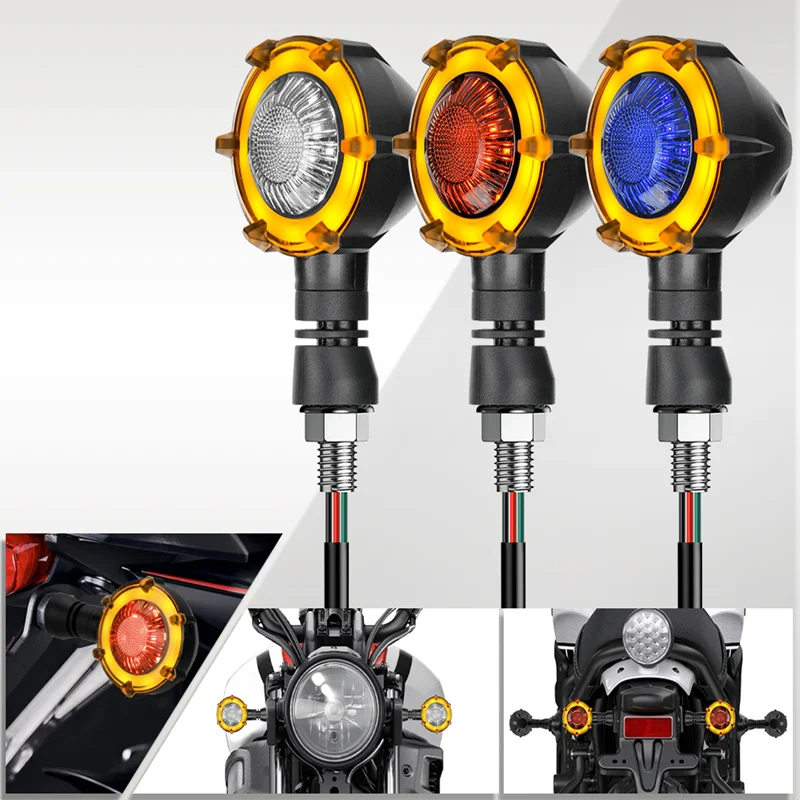 Motorcycle Turn Signal Moto DRL LED Flashers Built Relay Warning Lights ...