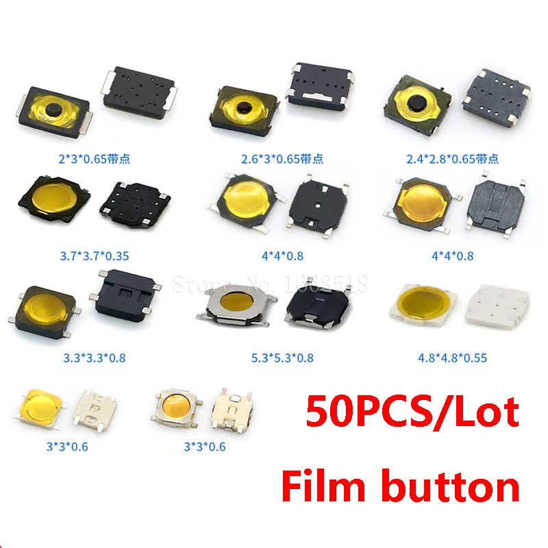 50PCS-Membrane-Tactile-Push-Button-Micro-Tact-Switch-4-Pin-4-4-0-8mm ...