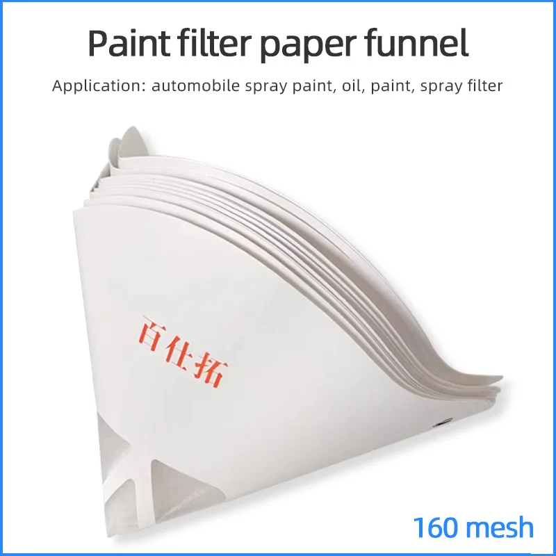 Paint-Filter-Paper-Funnel-Disposable-Water-based-Oily-Paint-Filter-160 ...
