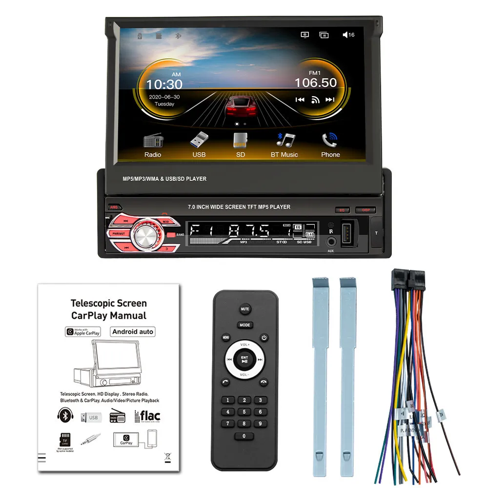 9601C-S-7-Automobile-MP5-Player-Multimedia-Manual-Telescopic-Radio ...