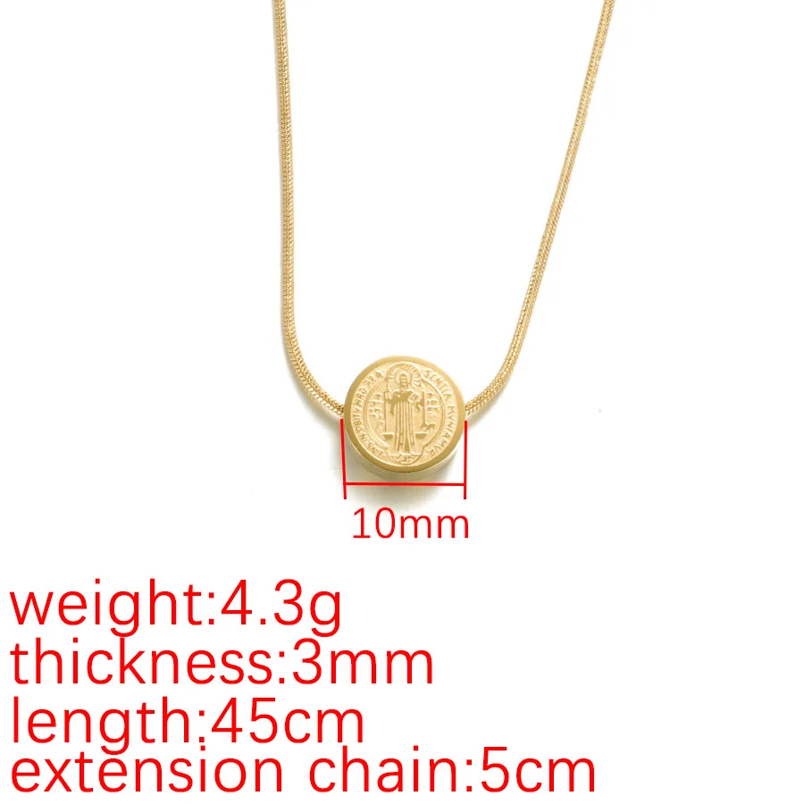 Jesus Cross Necklace Vintage Small Hole Bead Pendant round Snake Bones ...