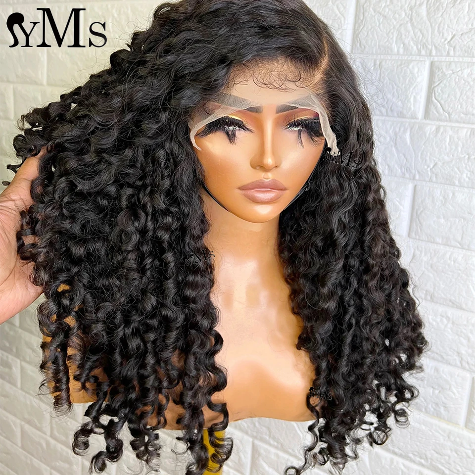 13x6 13x4 Lace Frontal Loose Burmese Curly Human Hair Wigs Glueless 250% Curly Lace Front ...