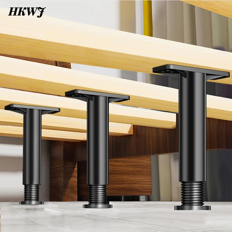Black-Telescopic-Adjustable-Sofa-Table-Legs-Furniture-Heightening ...