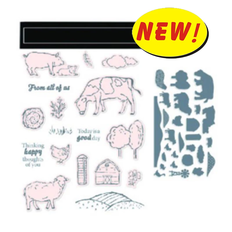 2022-2023-New-Catalog-Farm-Animals-Clear-Stamp-Sets-Cow-Pigs-and-Sheep ...
