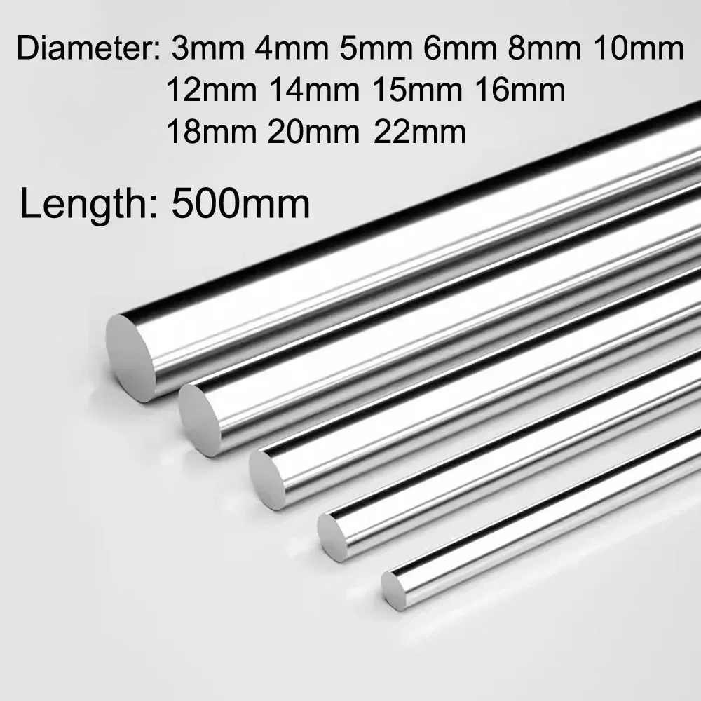 1-12pcs 304 Stainless Steel Shaft Rod 500mm Length Solid Round Bar ...