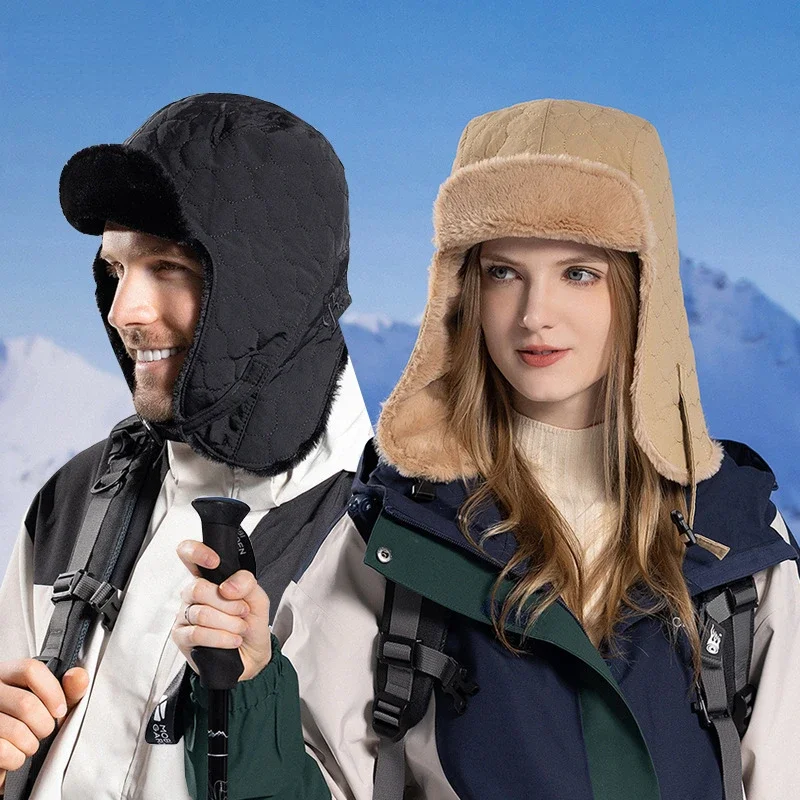 Winter-Warm-Thicken-Bomber-Hats-Women-Men-Ear-Protection-Fur-Cap ...