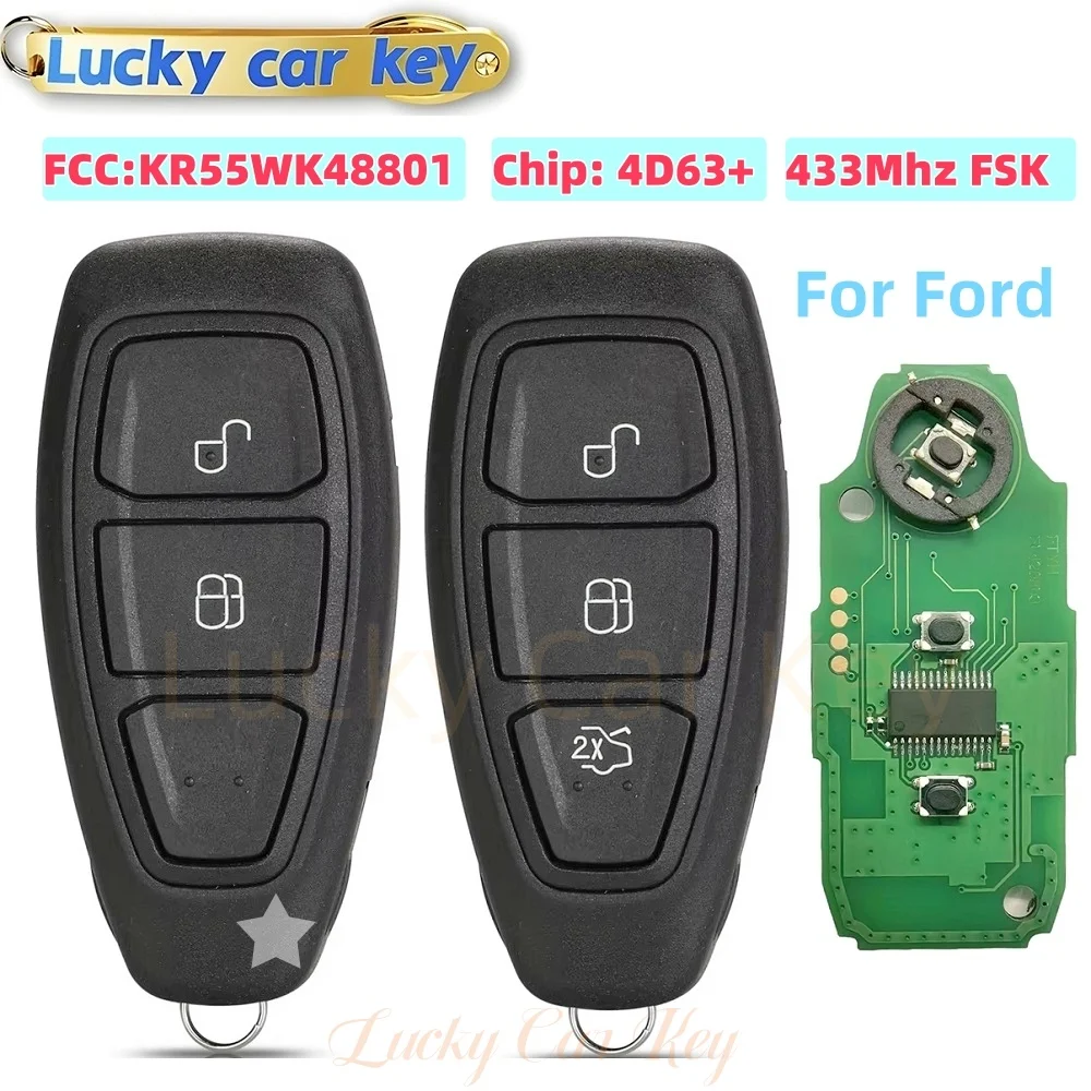 Lucky 433/434Mhz 4D63 80Bit Chip KR55WK48801 For Ford Focus Mondeo Kuga ...