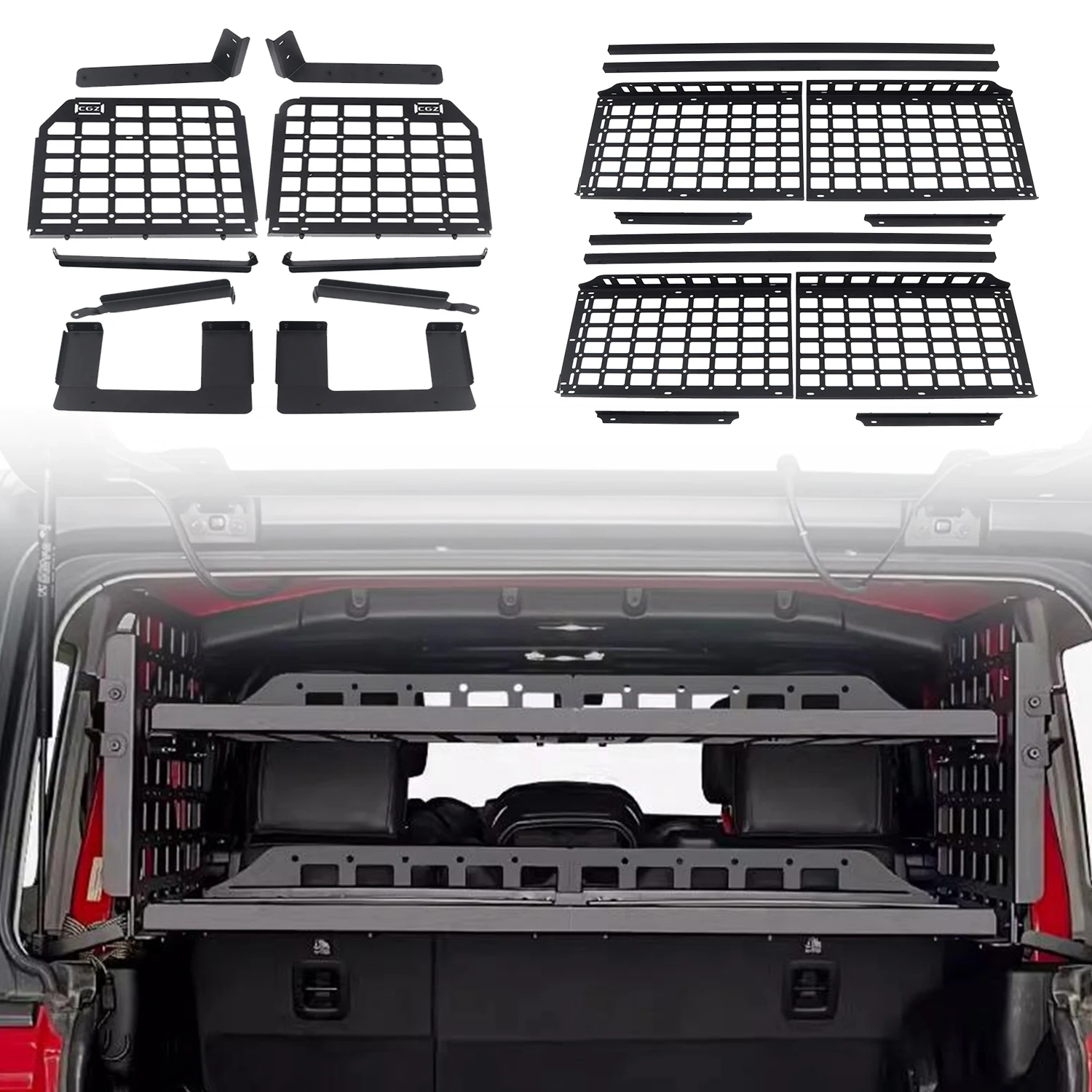 For-Jeep-Wrangler-JL-4dr-2018-2024-Modular-Storage-Panel-Shelf ...