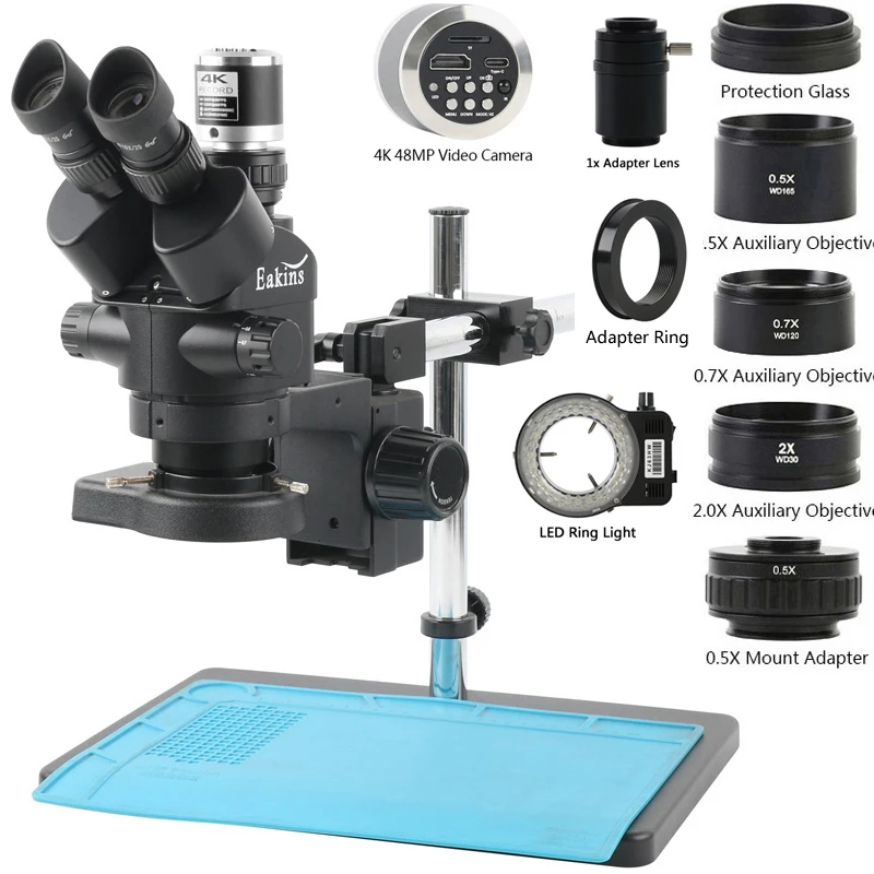 3-5-90X-Simul-focal-Zoom-Trinocular-Stereo-Microscope-1080P-2K-4K-48MP ...