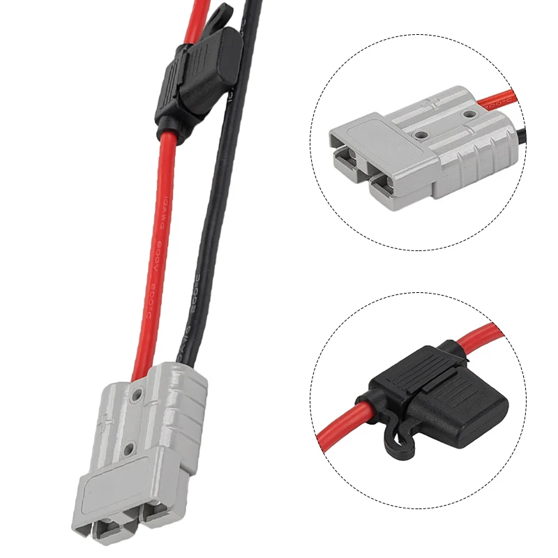 1pc Battery Shunt Line For 50amp 10AWG Plug Connector Double Cable ...