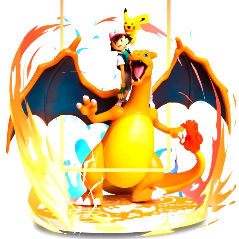 Bandai Pokemon Charizard Pikachu Ashen Ketchum Action Anime Doll Doll ...