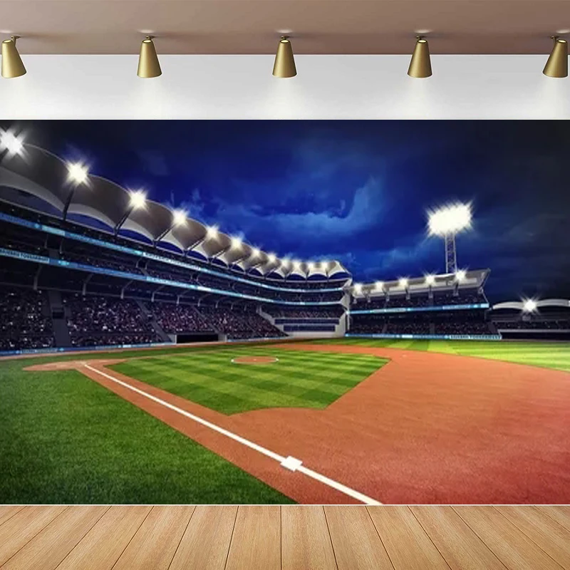 Green Baseball Field Photography Backdrop Stadium Photo Background ...