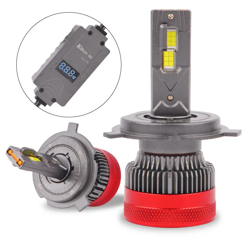 K13 Digital Display LED Car Headlights H4 H7 H11 Bi-Beam Laser Lens ...